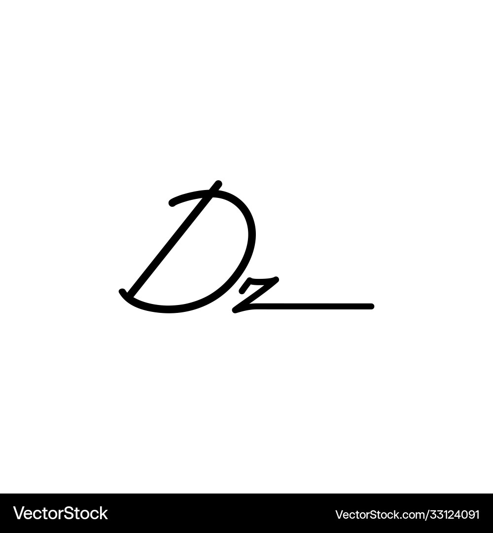 Letter dz signature logo template Royalty Free Vector Image