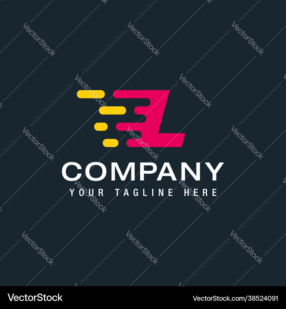 Letter l with delivery service logo fast speed Vector Image