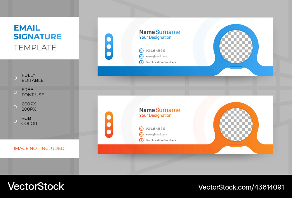 Modern geometric email signature template design Vector Image