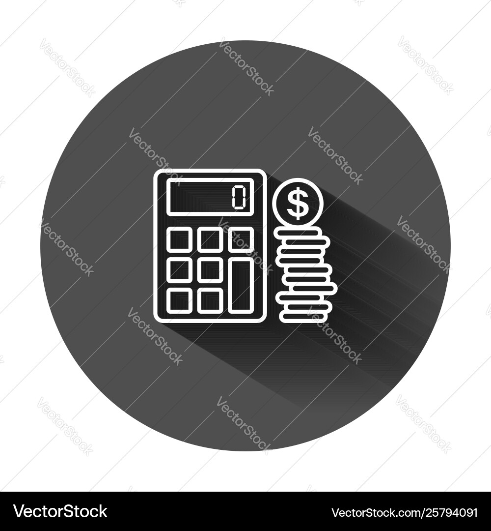 Money calculation icon in flat style budget Vector Image