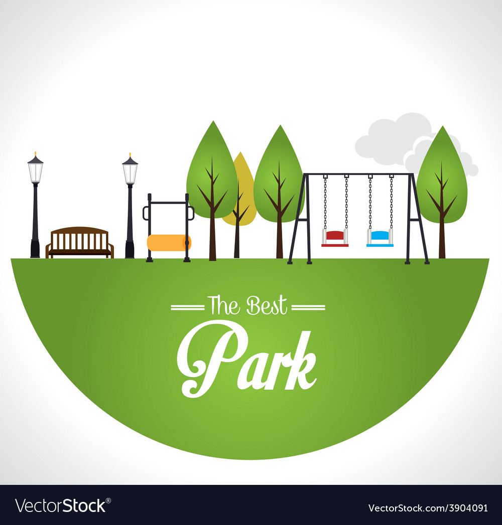 Park design over white background Royalty Free Vector Image