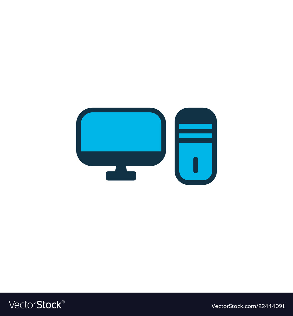 Pc icon colored symbol premium quality isolated Vector Image