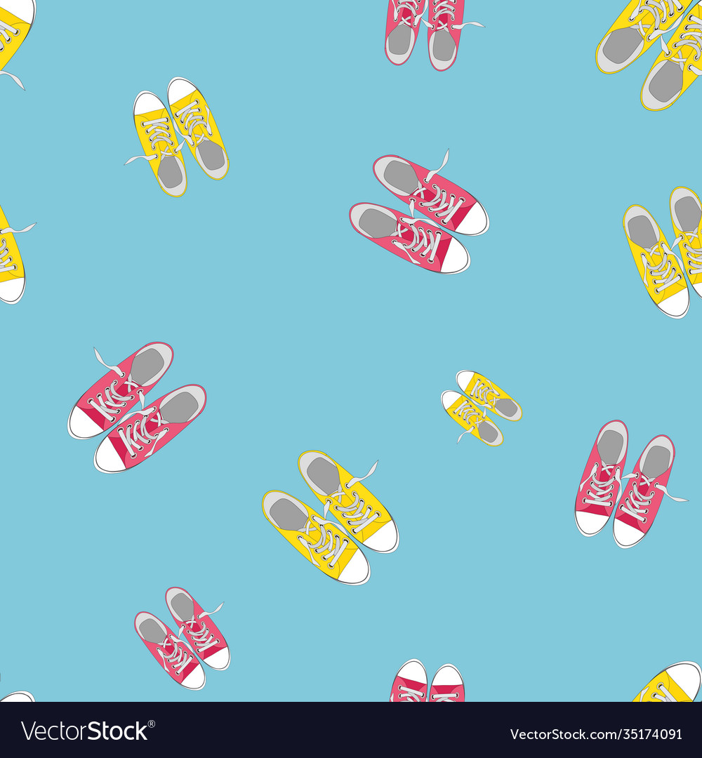 Shoes seamless pattern background Royalty Free Vector Image