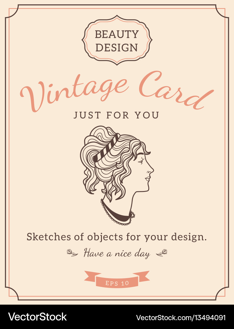Sketch woman face and text Royalty Free Vector Image