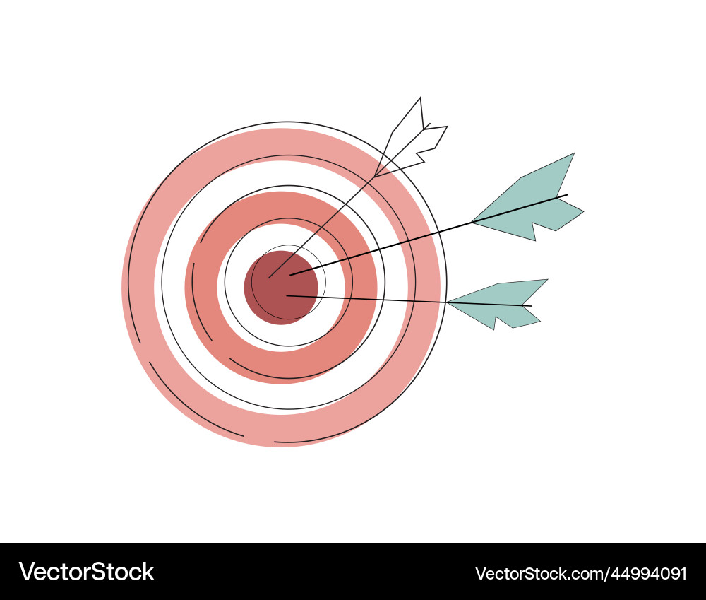 Target and arrows icon sign flat cartoon Vector Image