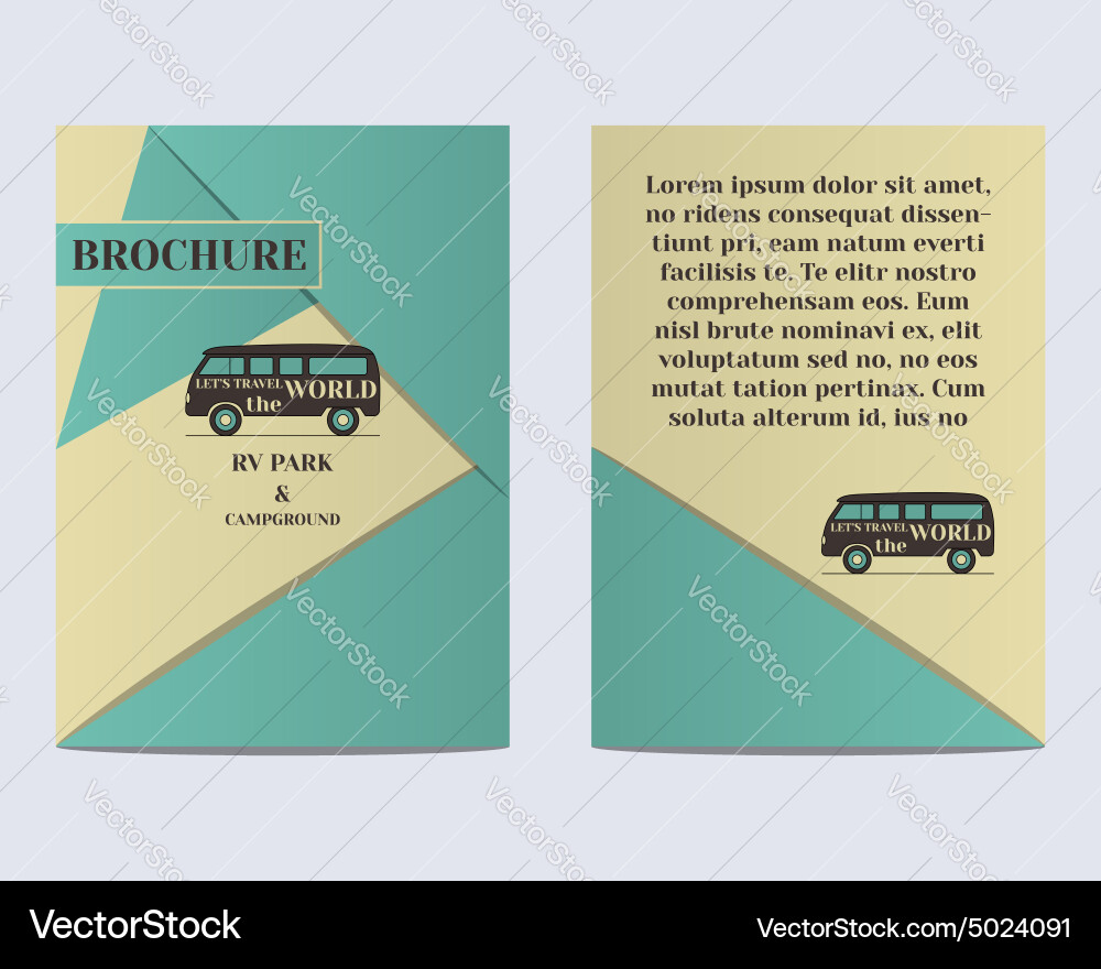 Travel brochure flyer design layout template rv Vector Image