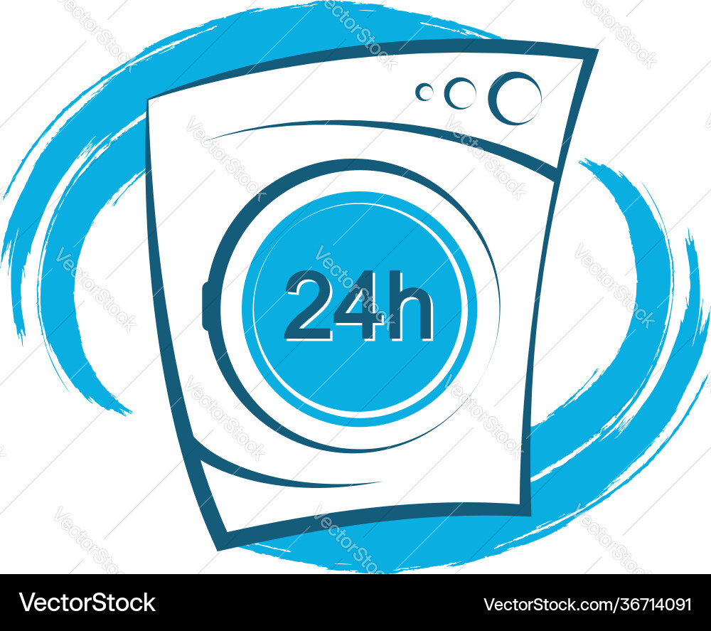 Washing linen in laundry symbol Royalty Free Vector Image