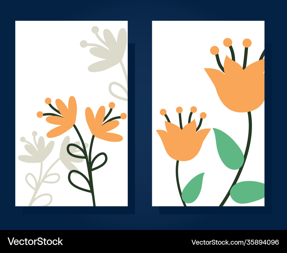 Beautiful leaves design half line half color Vector Image