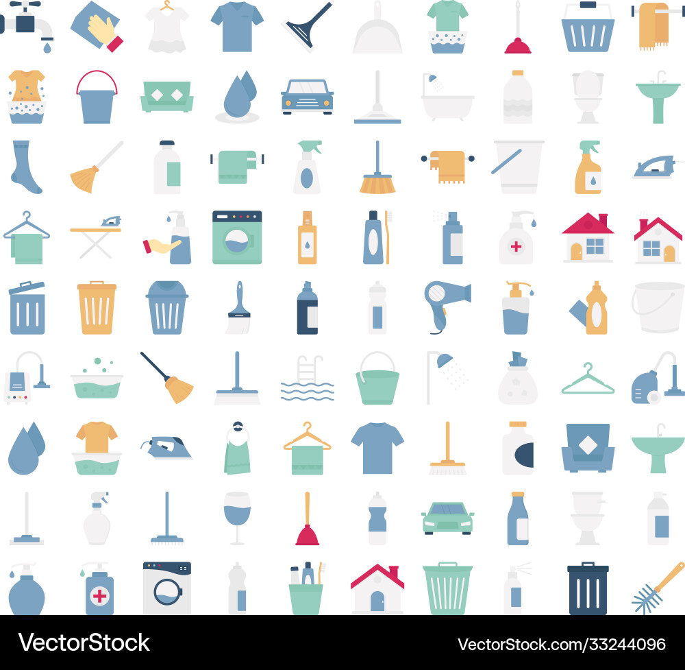 Cleaning icons set every single icon can be easil Vector Image