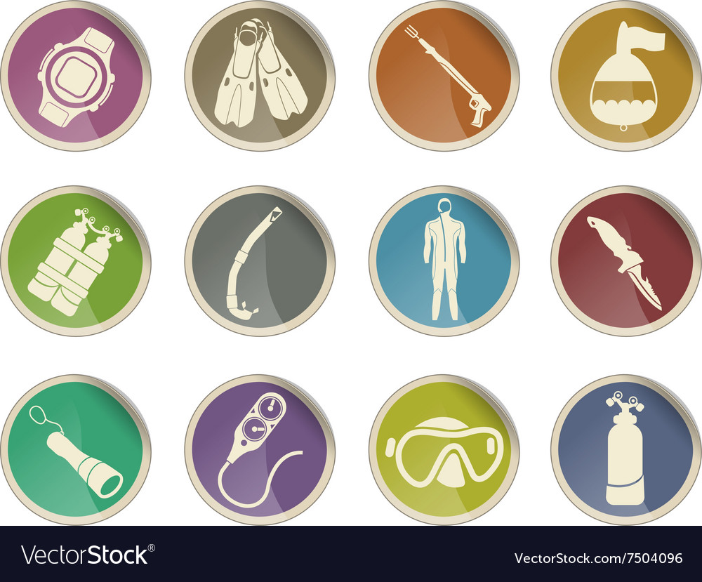 Diving icon set Royalty Free Vector Image - VectorStock