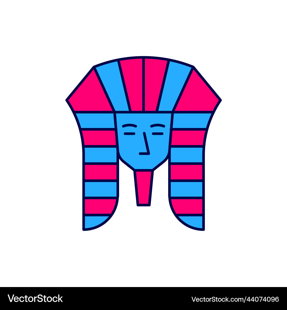 Filled outline egyptian pharaoh icon isolated Vector Image