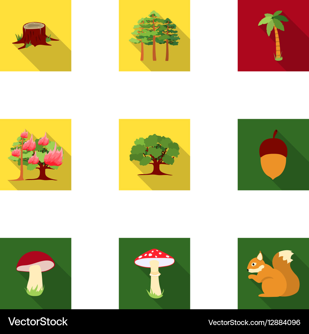 Forest set icons in flat style big collection Vector Image