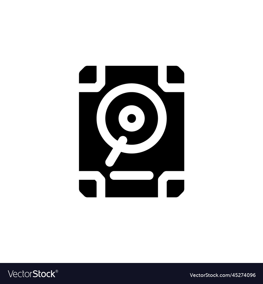Hard disk icon computer component icon solid Vector Image
