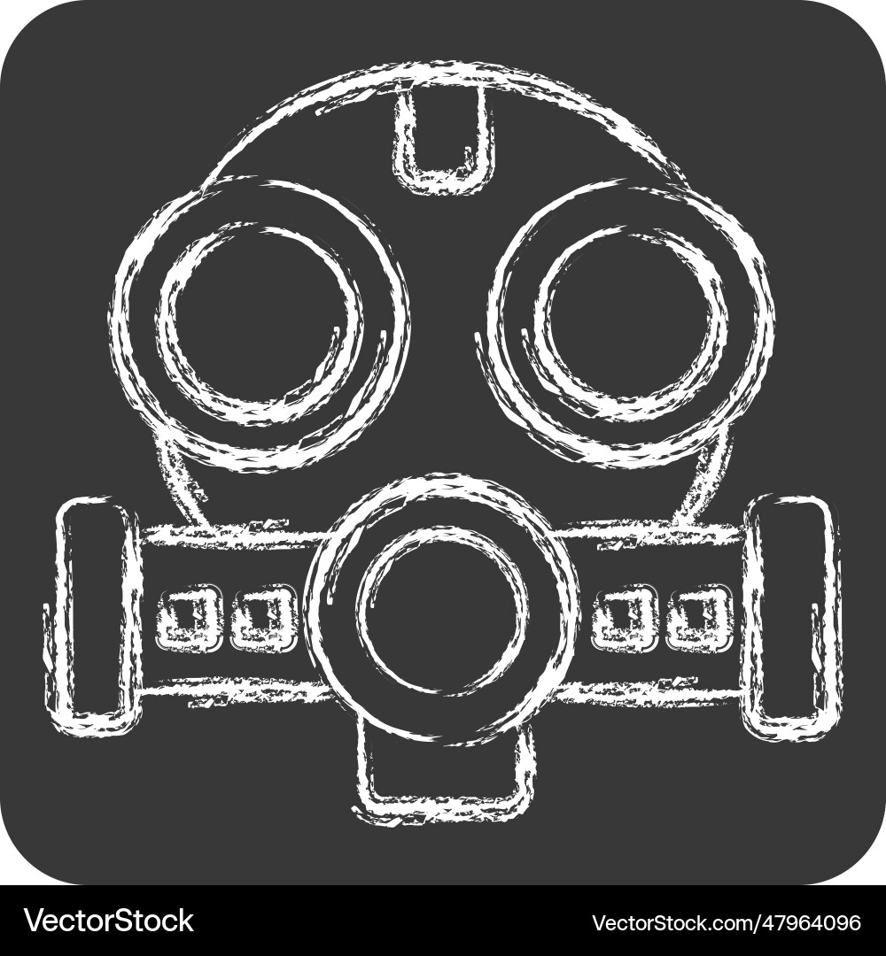 Icon mask related to nuclear symbol chalk style Vector Image