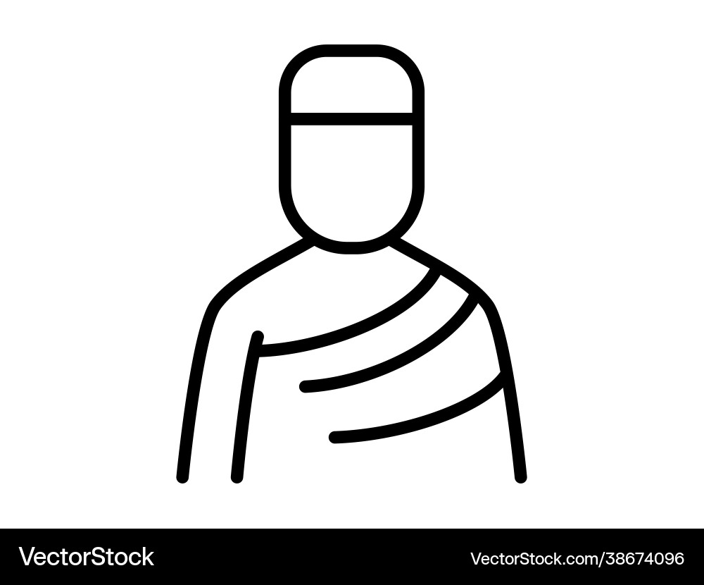 Ihram muslim hajj single isolated icon Royalty Free Vector