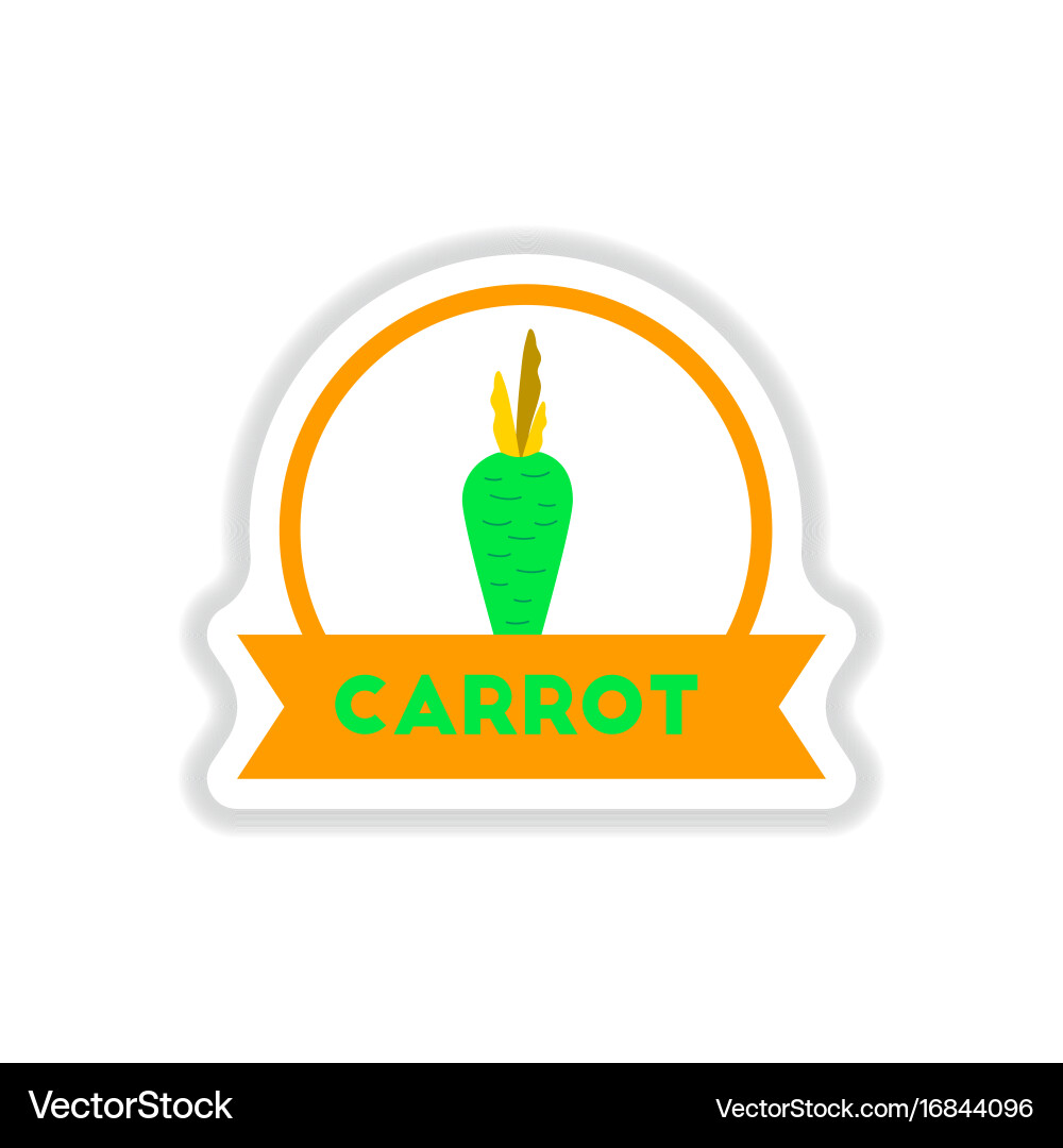 Label icon on design sticker collection carrot Vector Image