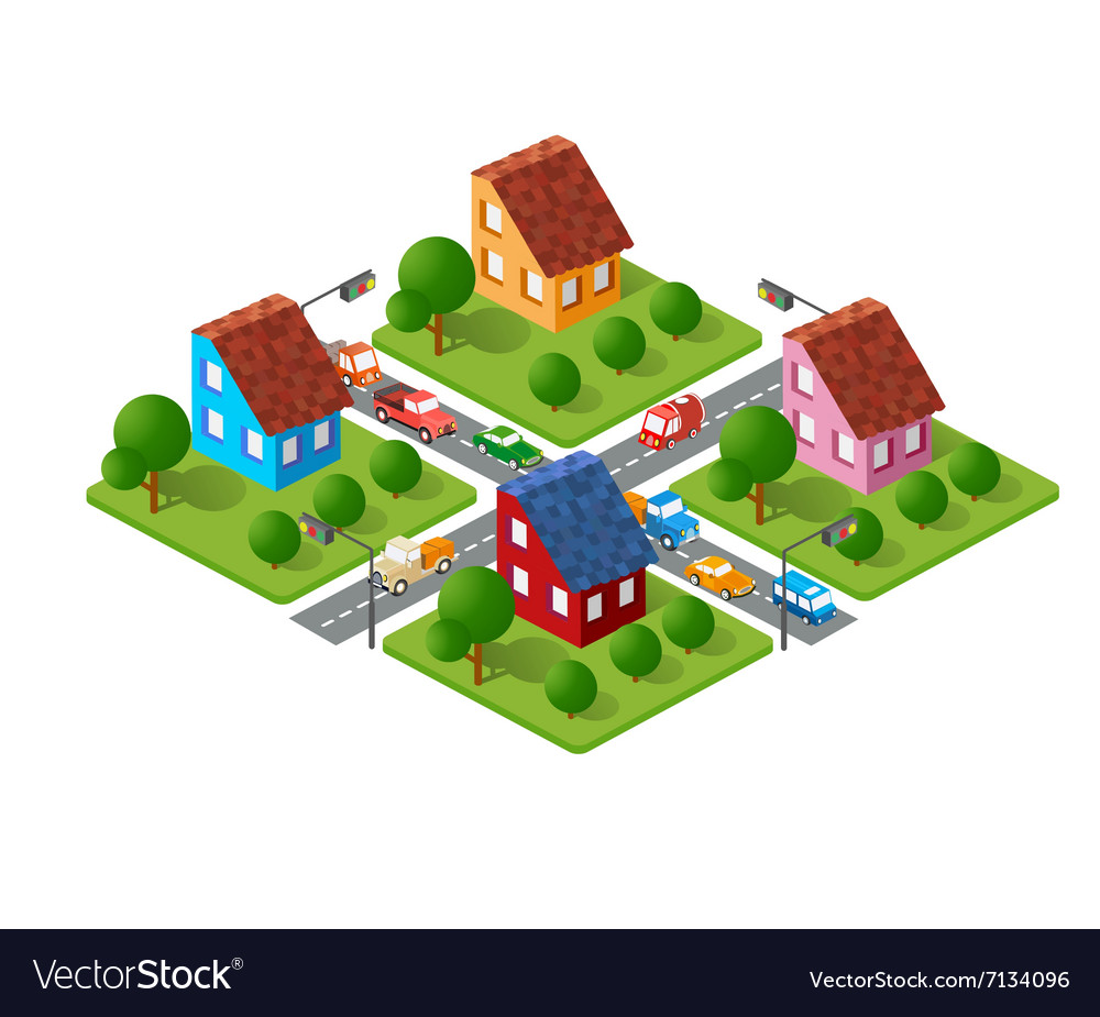 Large set of isometric Royalty Free Vector Image
