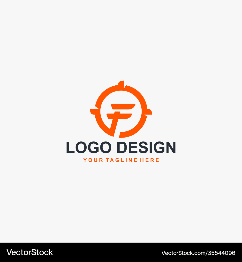 Letter f logo design monogram f abstract Vector Image