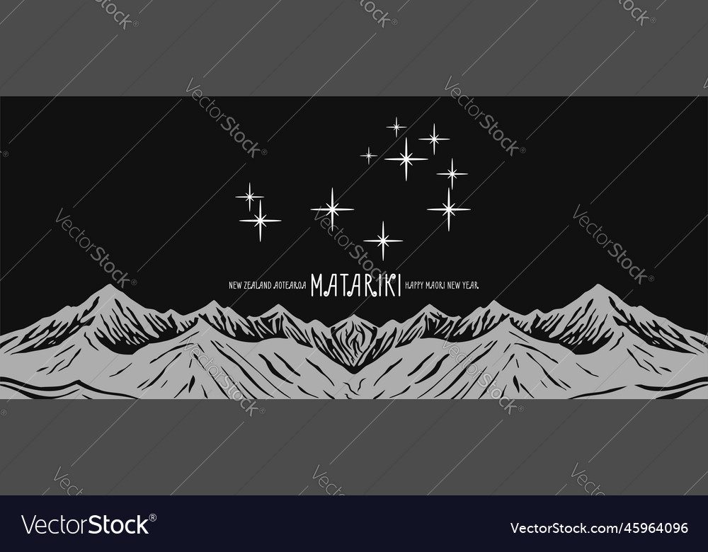 Matariki new zealand year maori Royalty Free Vector Image