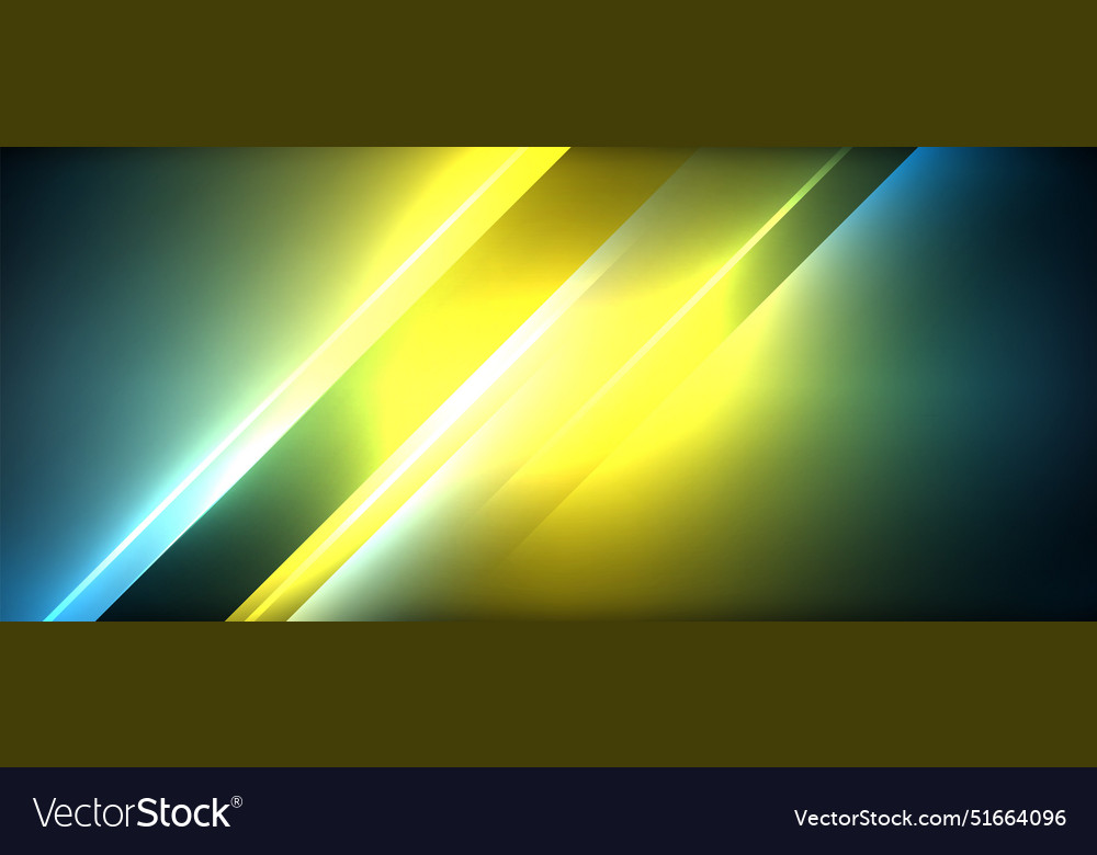 Neon dynamic diagonal light rays background Vector Image
