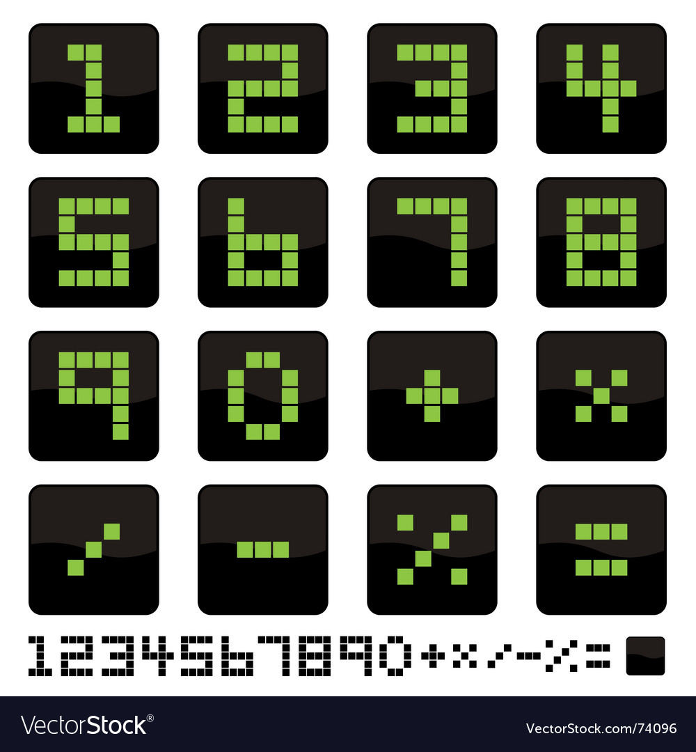 Number icons Royalty Free Vector Image - VectorStock