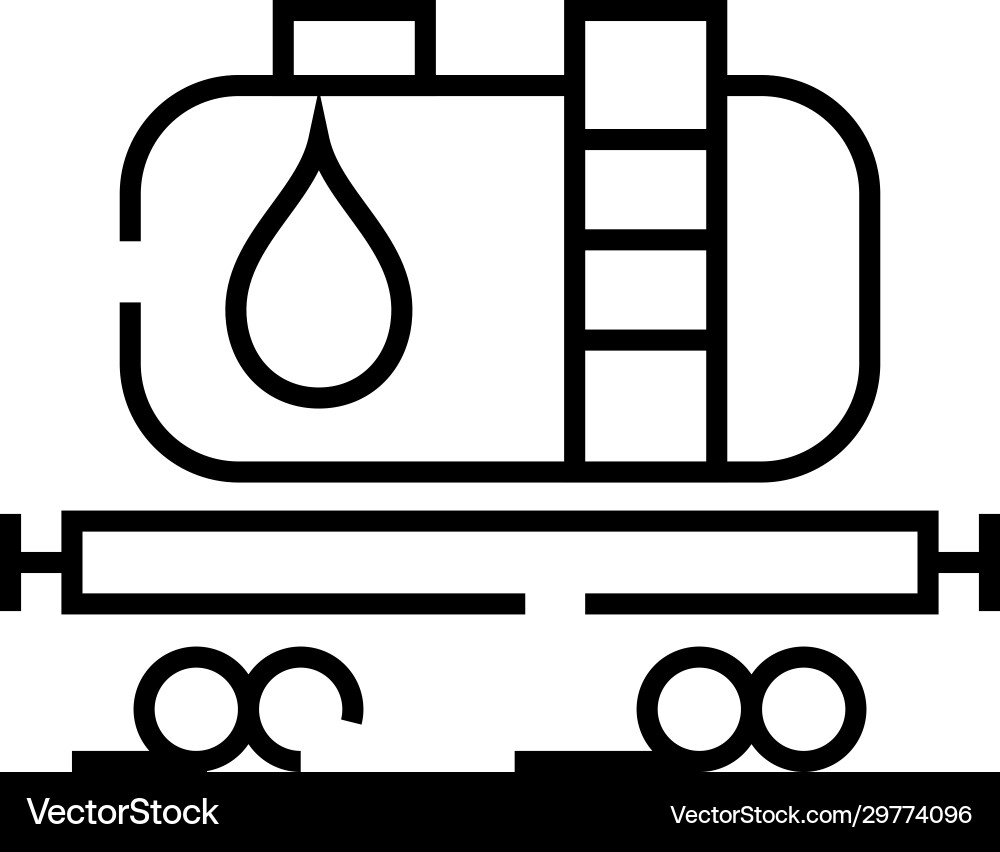 Oil transportation line icon concept sign Vector Image