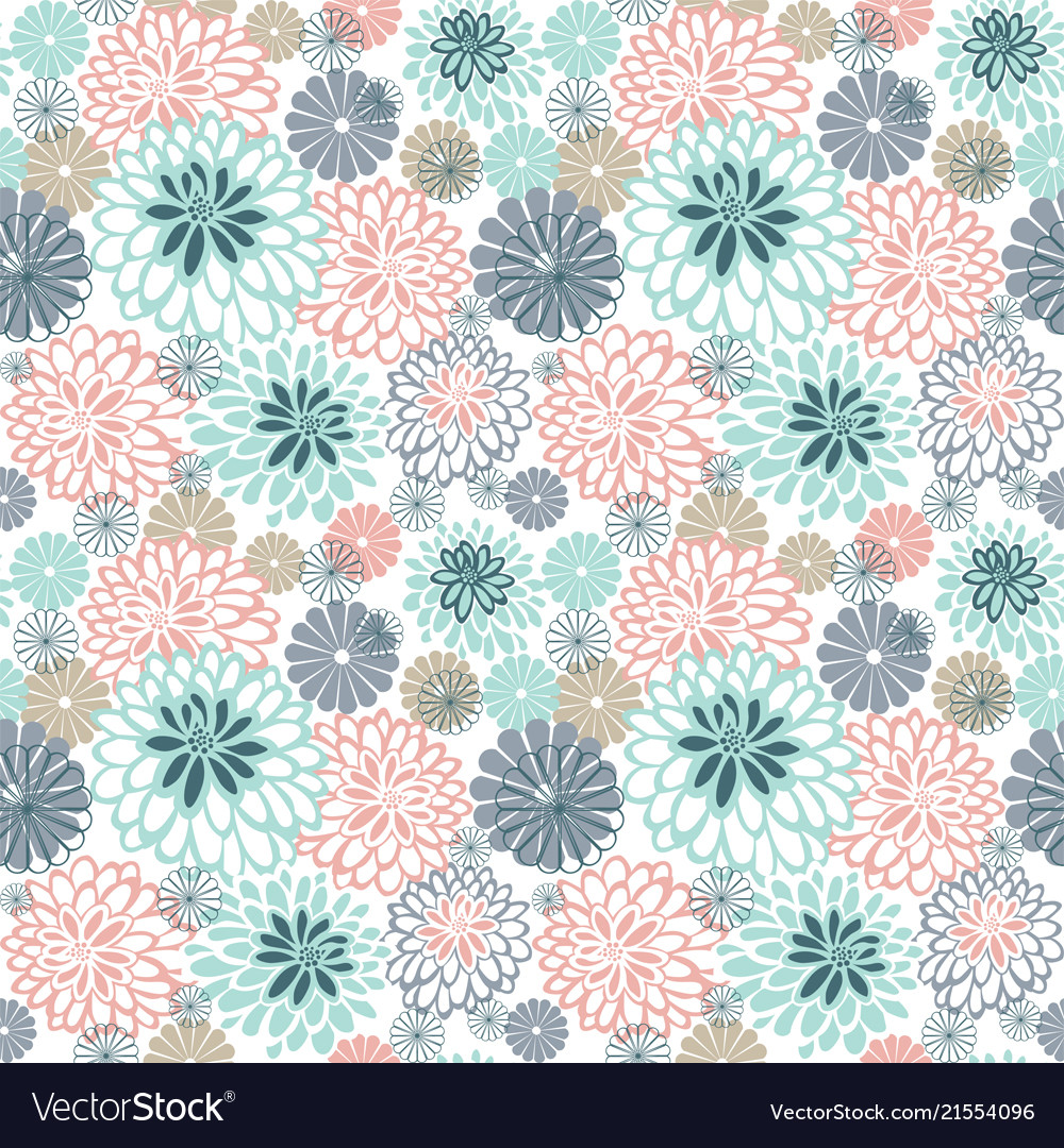 Pattern with many flowers Royalty Free Vector Image