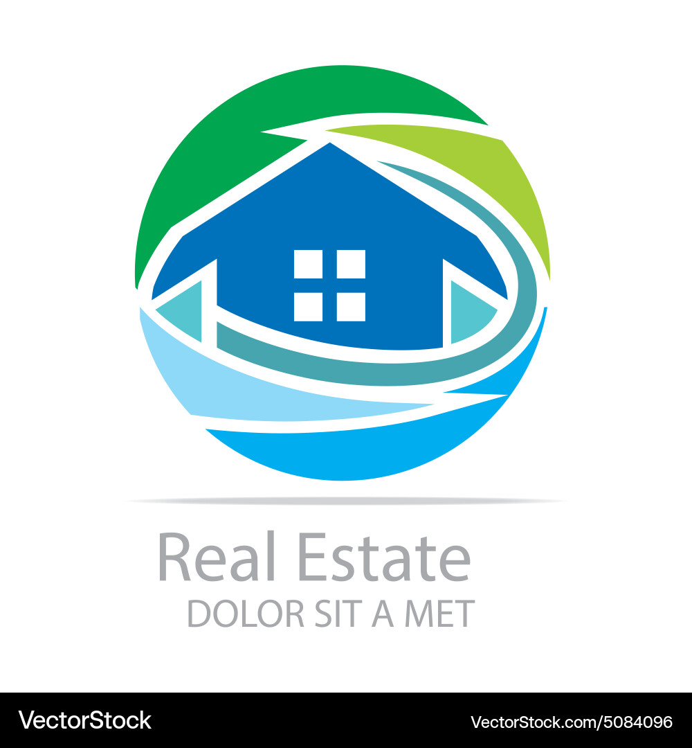 Real estate shape home construction company Vector Image