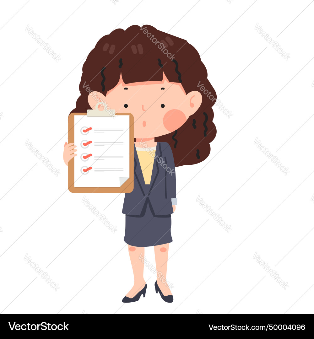 Woman holding clipboard with checklist Royalty Free Vector