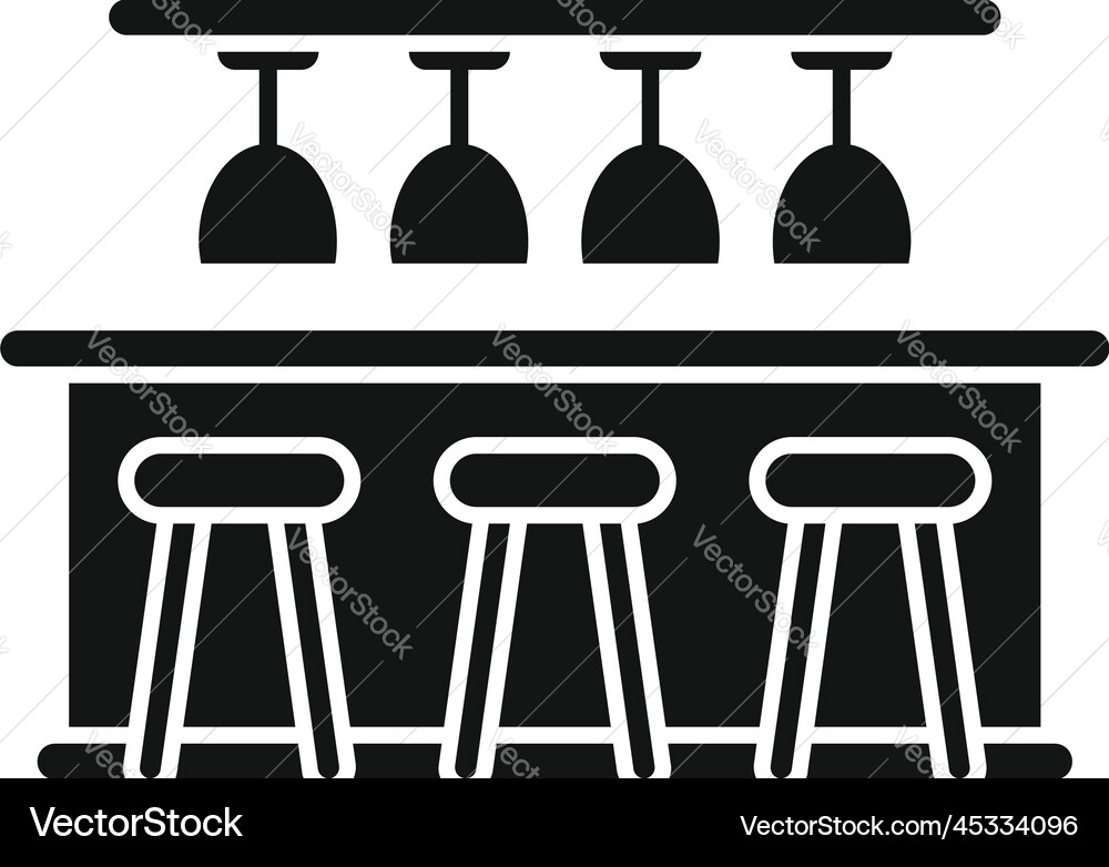Wooden bar counter icon simple table cafe Vector Image