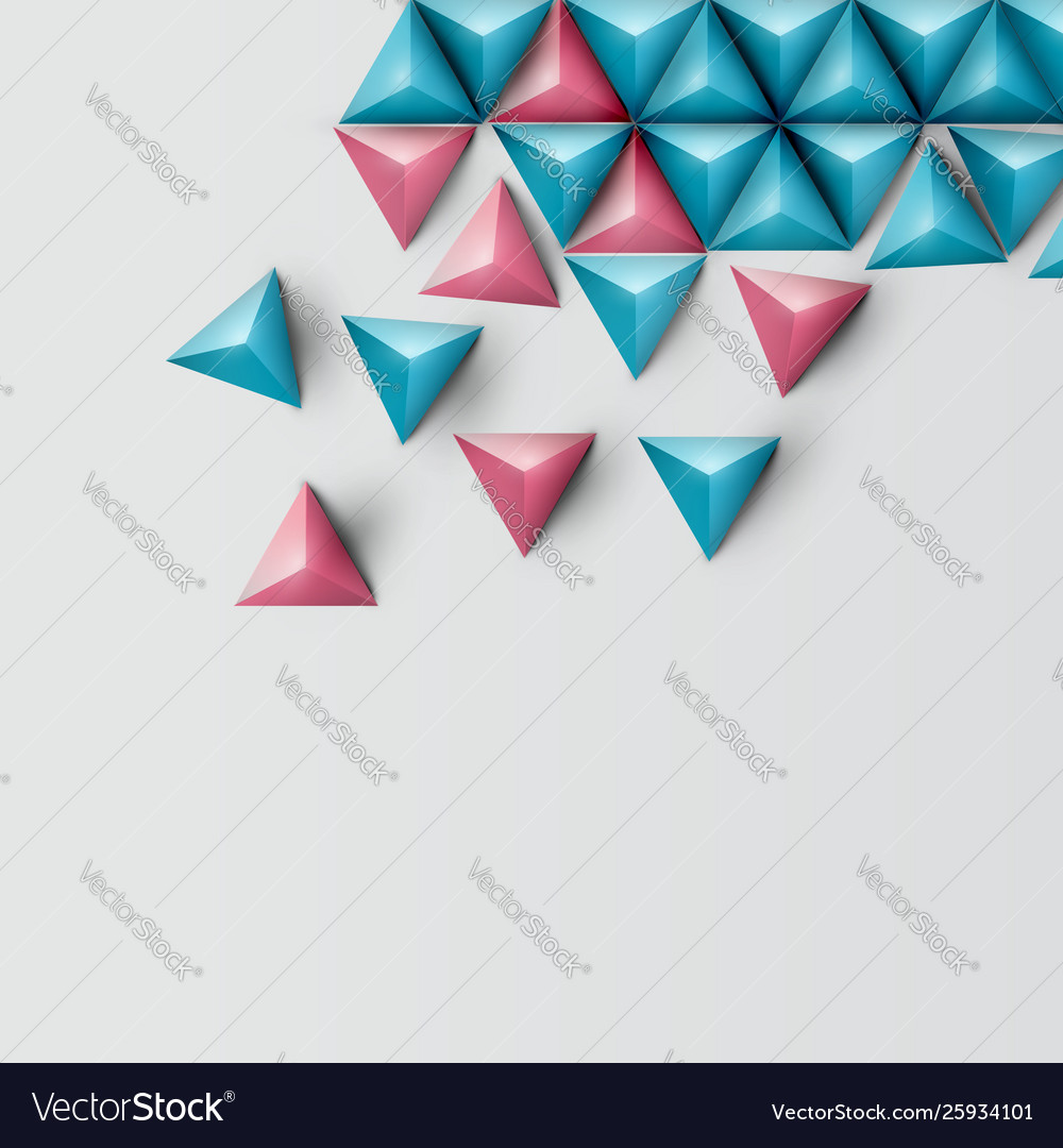 3d realistic triangle background Royalty Free Vector Image