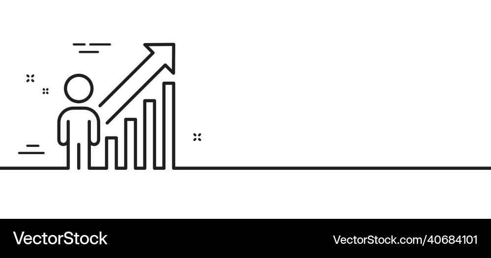 Employee result line icon business growth Vector Image