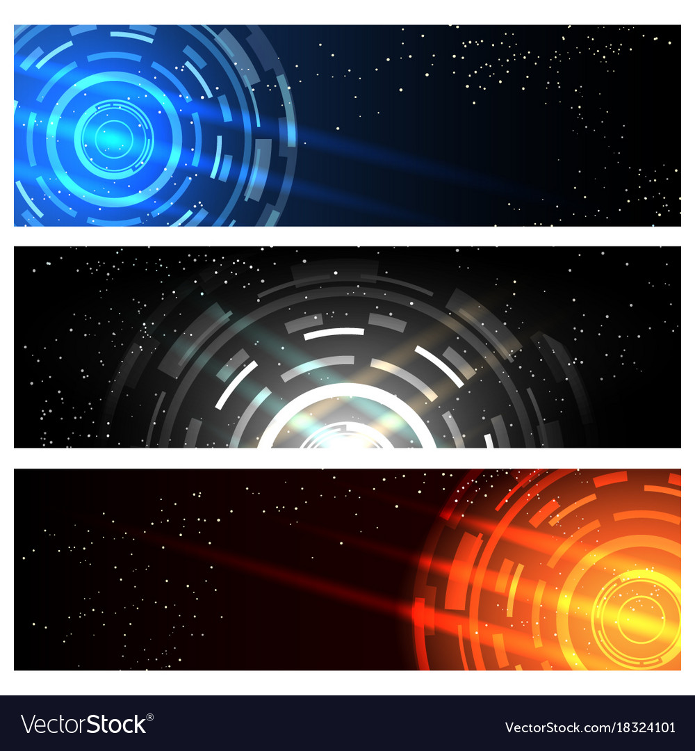 Futuristic technology banner set Royalty Free Vector Image