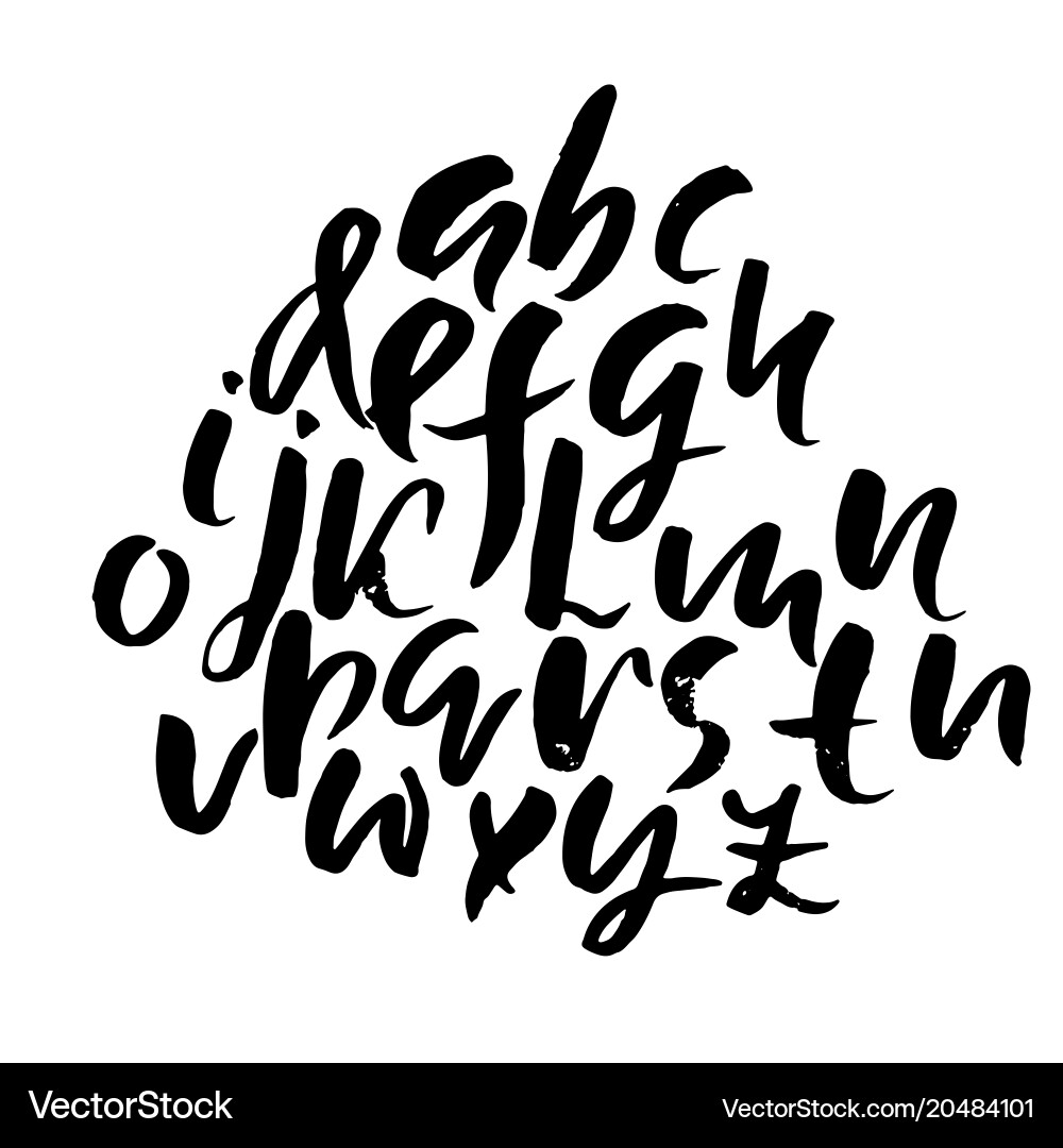 Handdrawn dry brush font modern brush lettering Vector Image