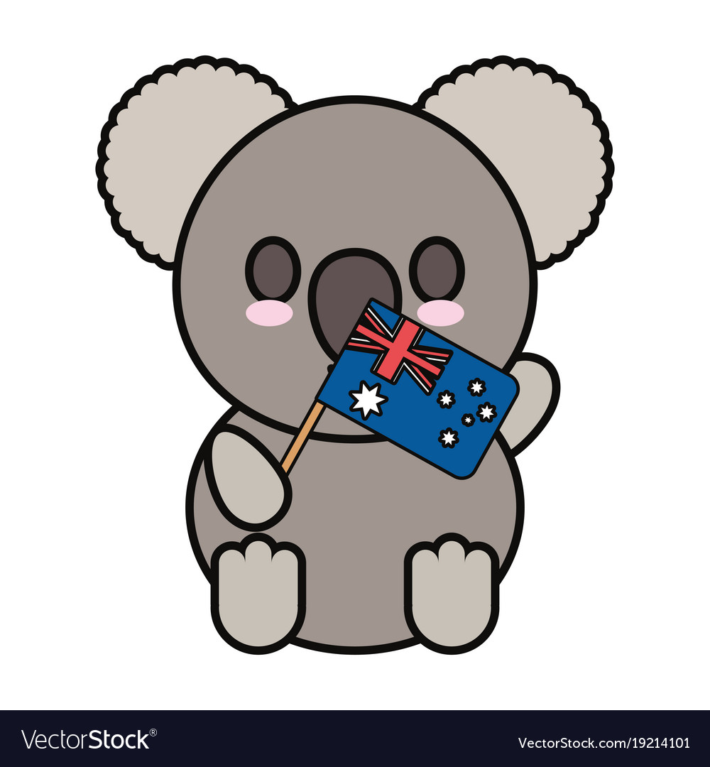 Koala with flag of australia Royalty Free Vector Image