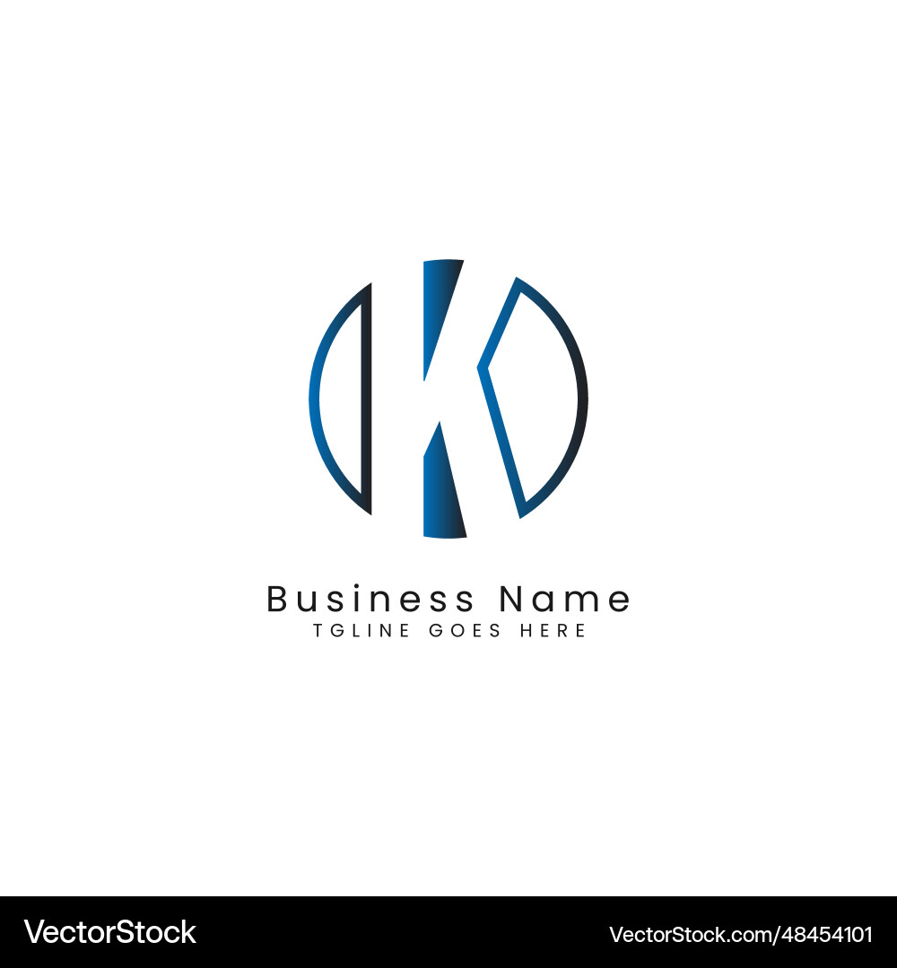 Letter k logo in round shape symbol cutout design Vector Image