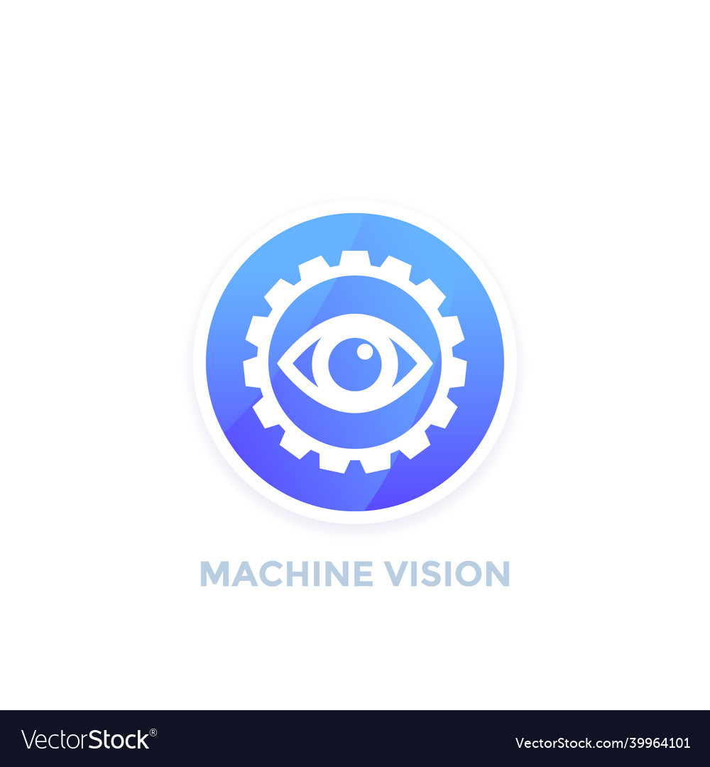 Machine vision icon or visual recognition Vector Image