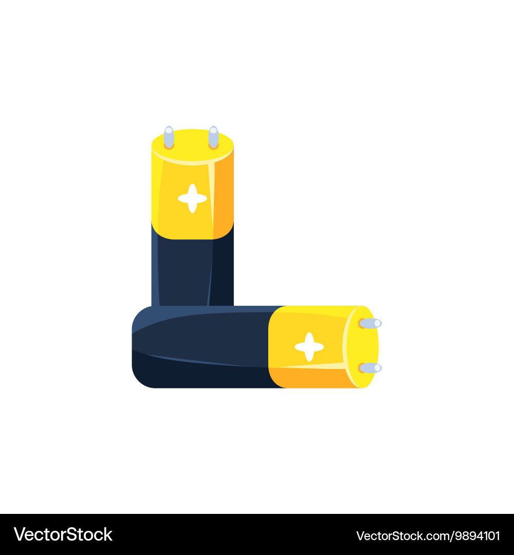 Pair of batteries simplified icon Royalty Free Vector Image
