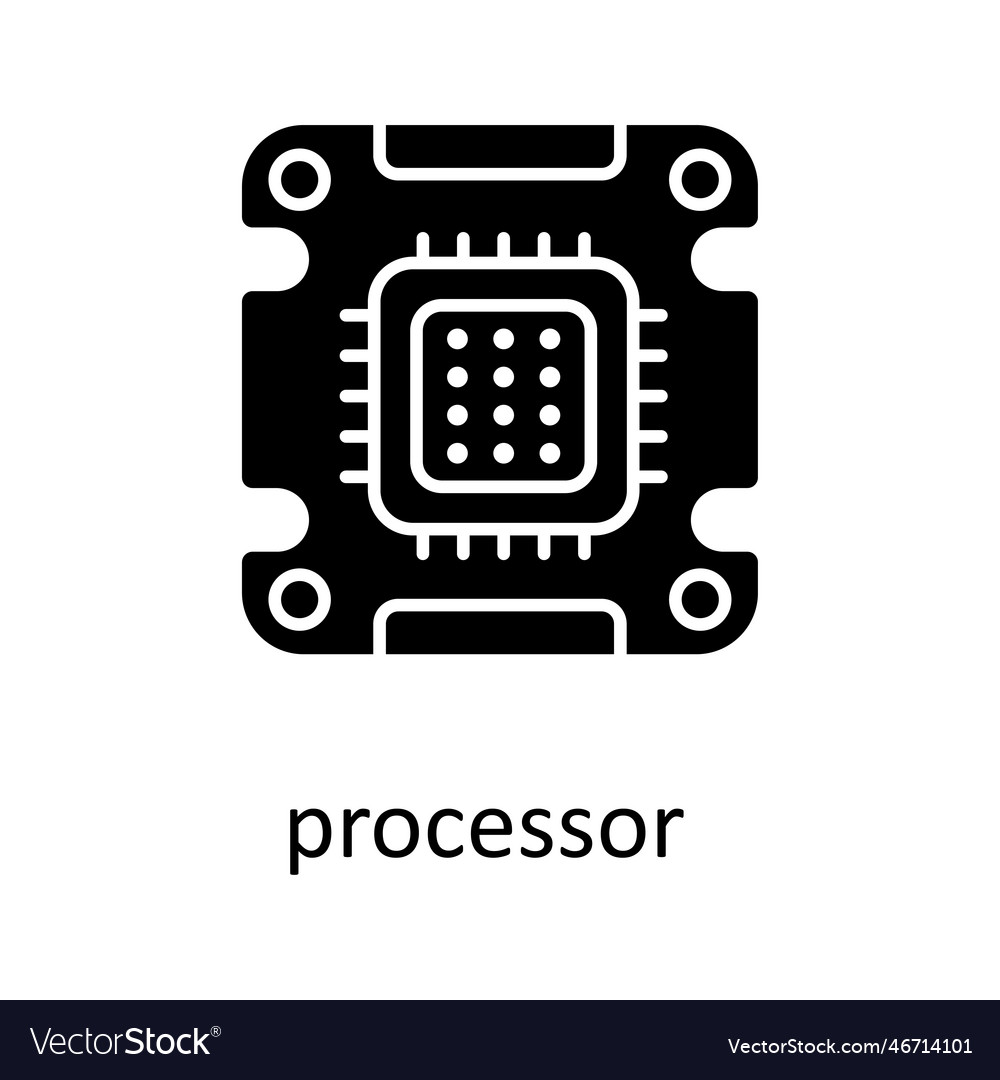 Processor solid icons simple stock illus Vector Image