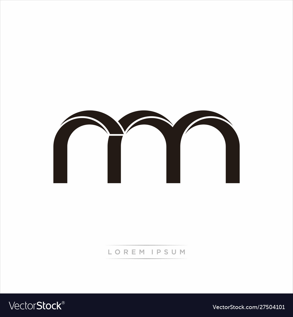 Rm initial letter split lowercase modern monogram Vector Image