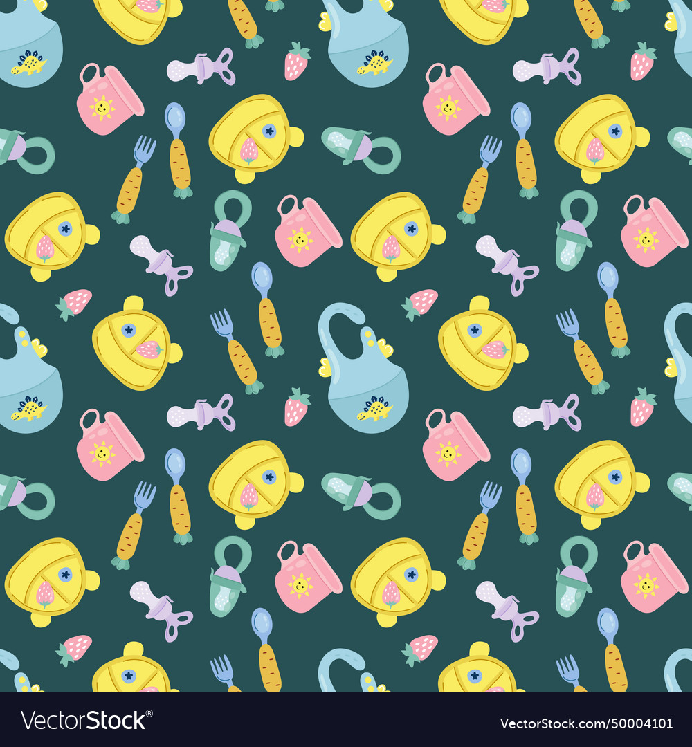 Seamless pattern with children dishes Royalty Free Vector Seamless pattern with children dishes Royalty Free Vector