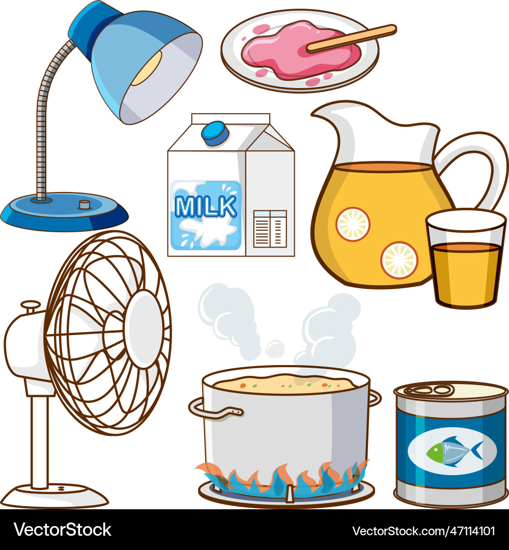 Set of element in simple style cartoon Royalty Free Vector