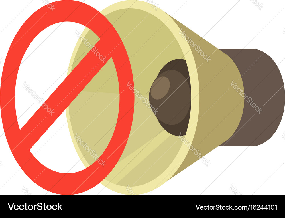 Sound off icon cartoon style Royalty Free Vector Image