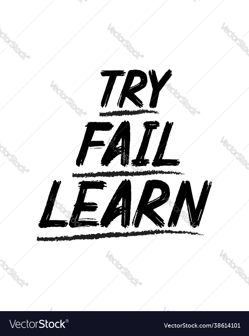 Try fail learn hand drawn typography poster design