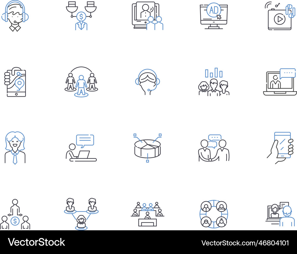 Urban planning line icons collection Royalty Free Vector
