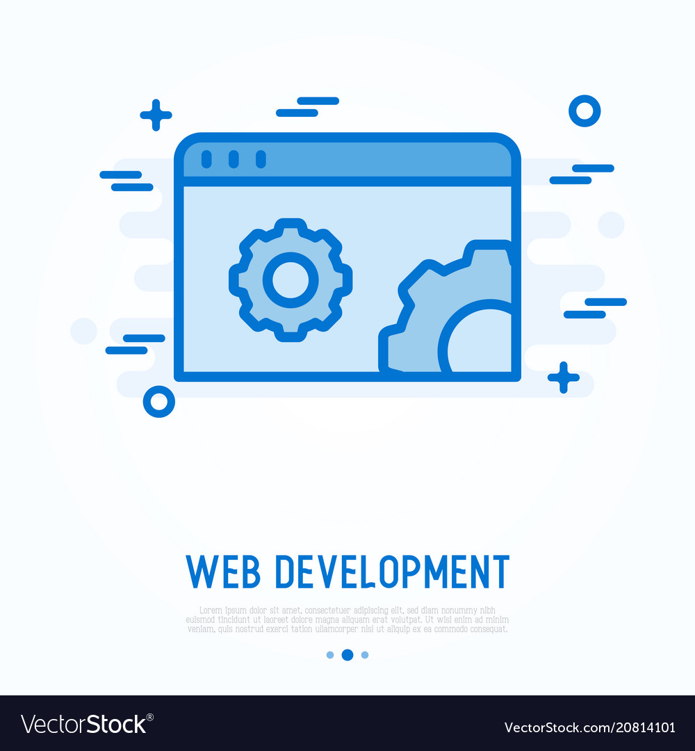 Web development thin line icon Royalty Free Vector Image