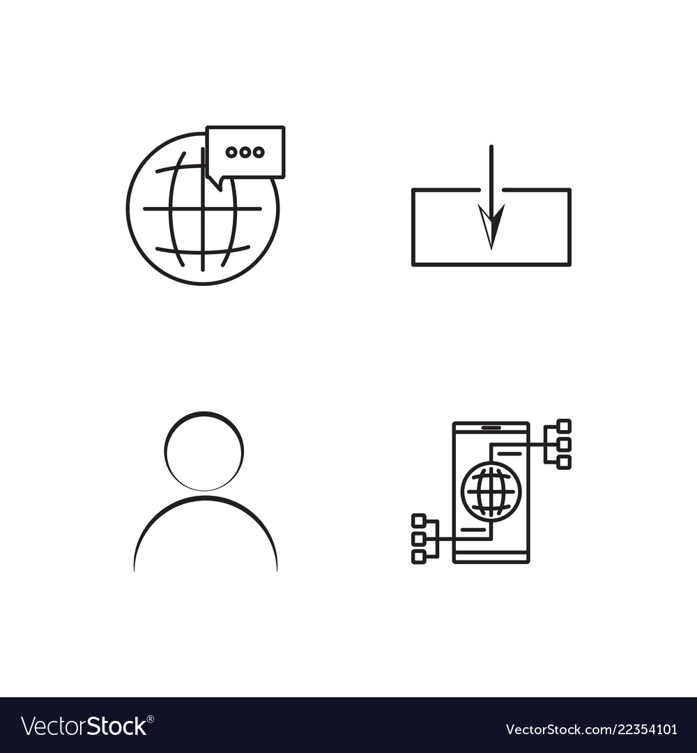 Web simple outlined icons set Royalty Free Vector Image