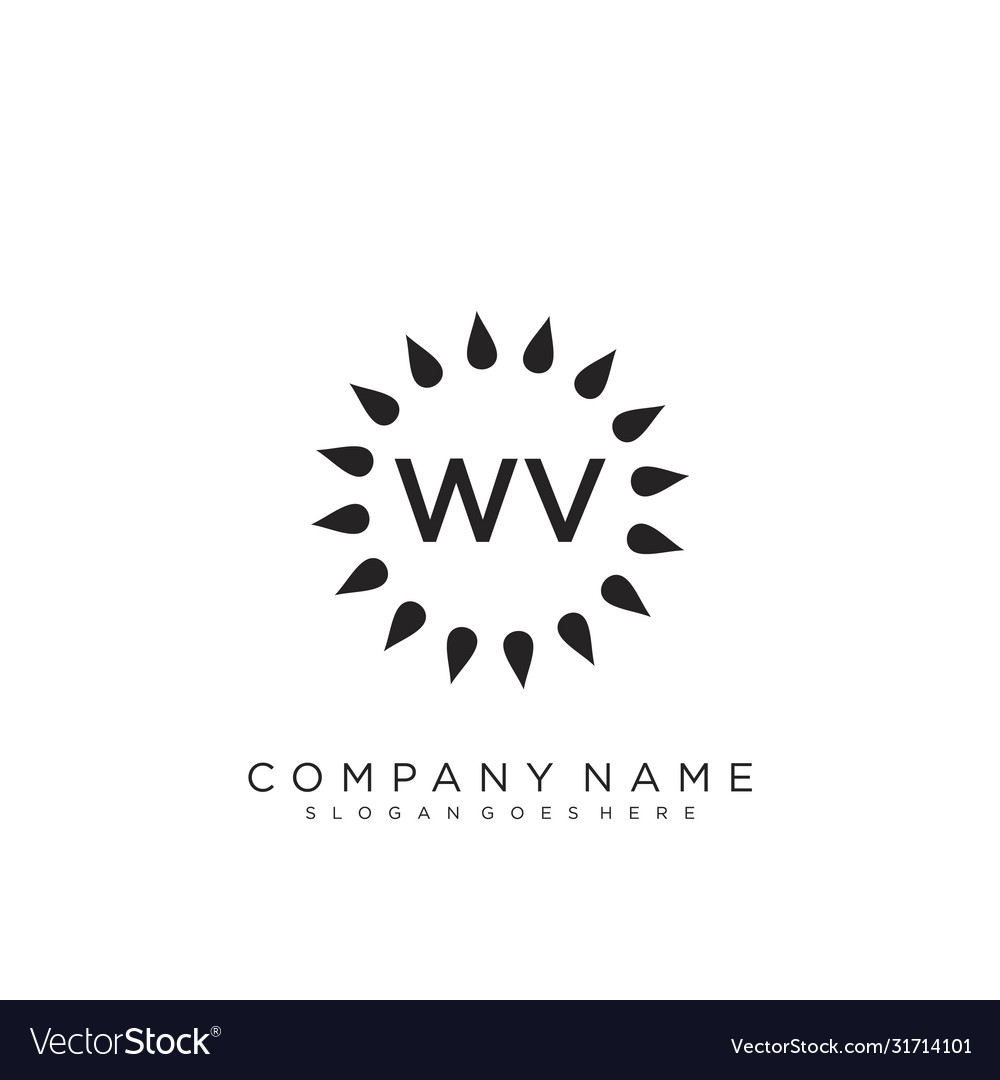 Wv initial handwriting logo design Royalty Free Vector Image