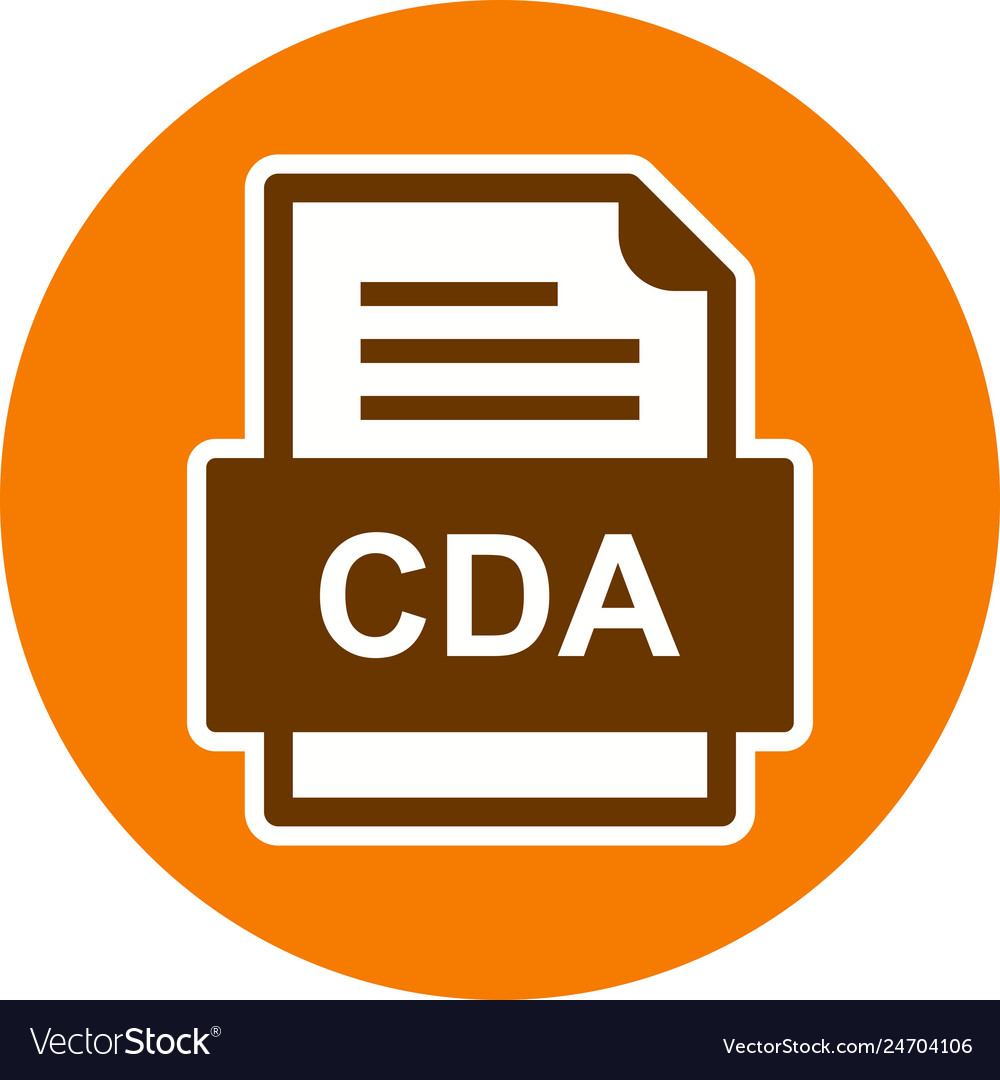 Cda file document icon Royalty Free Vector Image