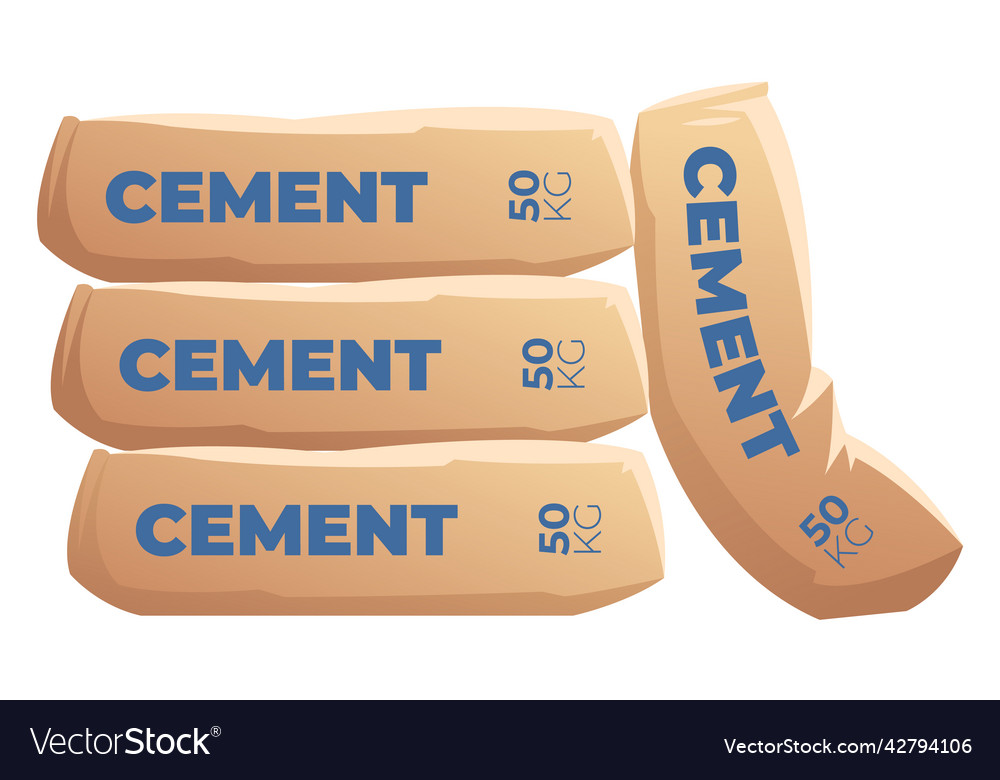 Cement sack stack construction material package Vector Image